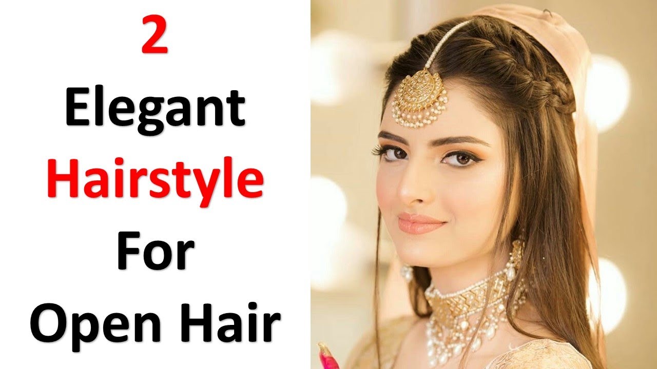 2 elegant hairstyle for open hair | hairstyle for wedding | hair style ...