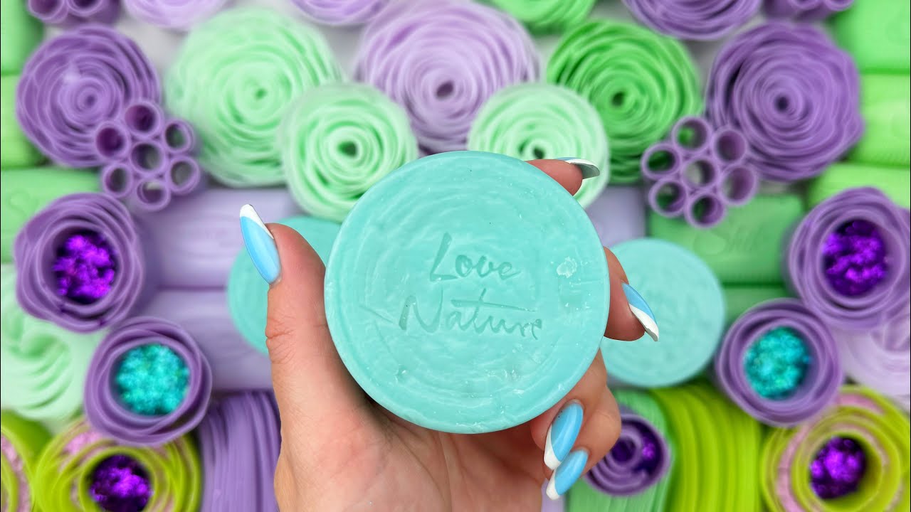 ASMR★Soap boxes with starch&glitter★crushing soap roses★Oddly ...