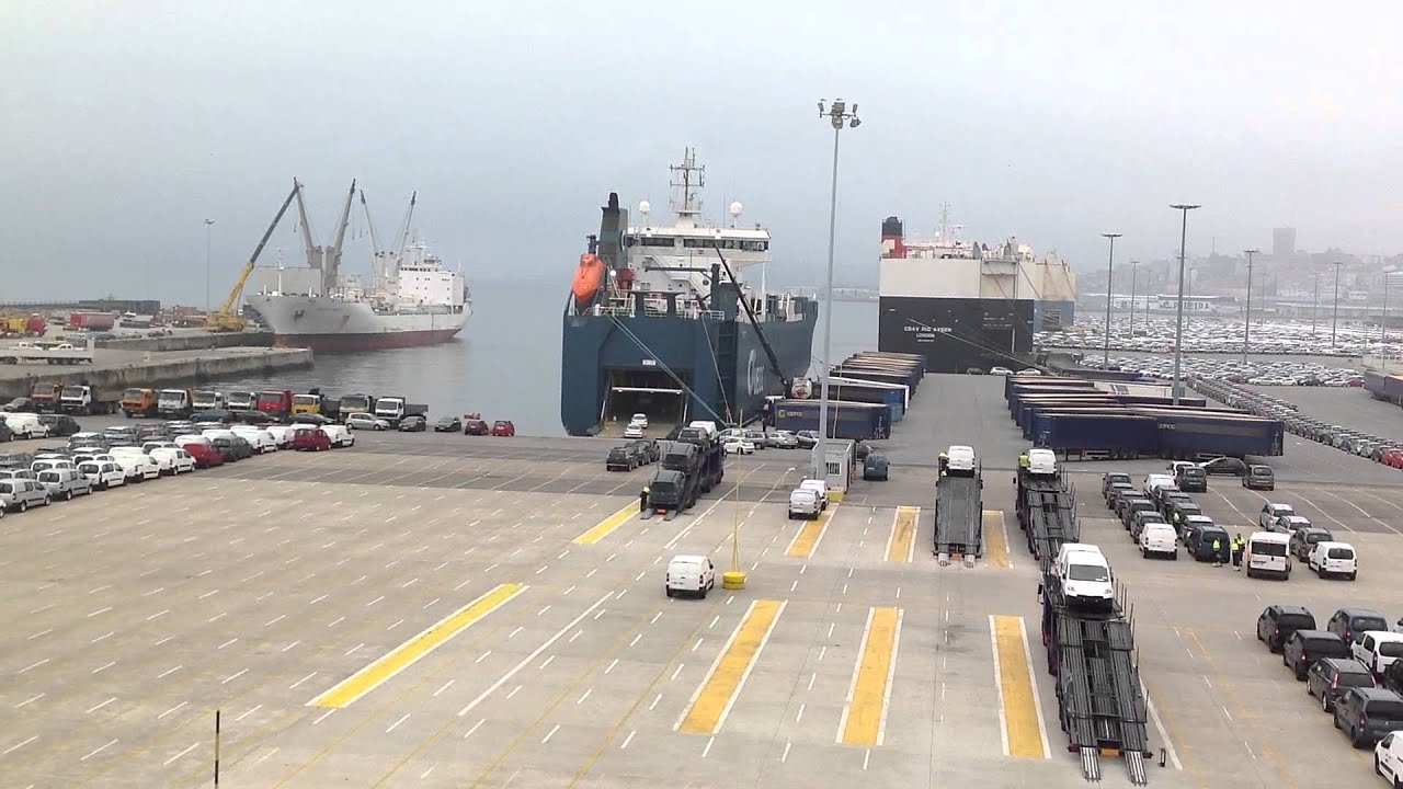 Load to one Ro-Ro vessel in Vigo - YouTube