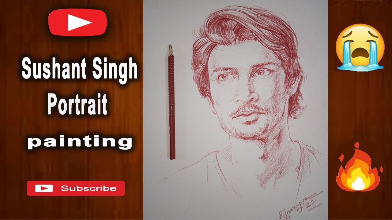 pencil draawing face |Susant Sing Rajput portrait painting | tribute by ...
