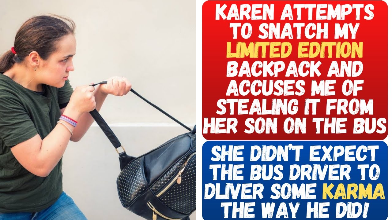 Karen Attempts To SNATCH My Limited Edition Backpack On The Bus ...
