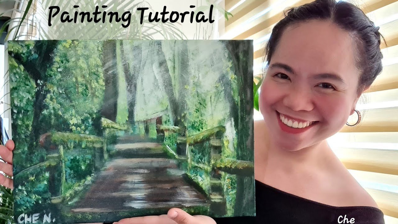 Wooden Pathway in the Forest/ Acrylic Painting Tutorial By Cheryl ...