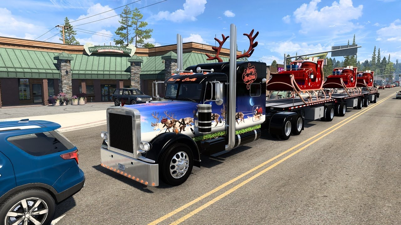 ATS Make a Wish Santa's Sleigh Run with the Rollin 389 - YouTube