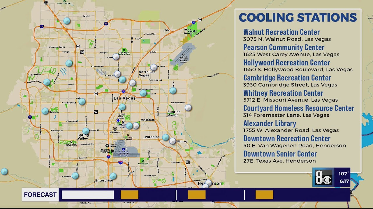 These are cooling stations available as an excessive heat warning is ...
