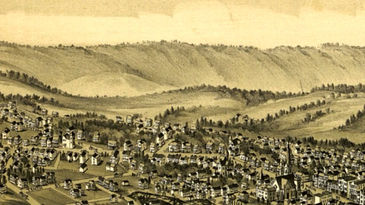 Connellsville Pennsylvania 1897 Panoramic Bird's Eye View Map 6885 ...