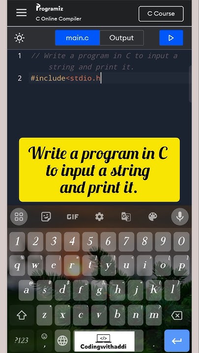 Write A Program In C To Input A String And Print It Shorts C Code Cprogramming Cpp