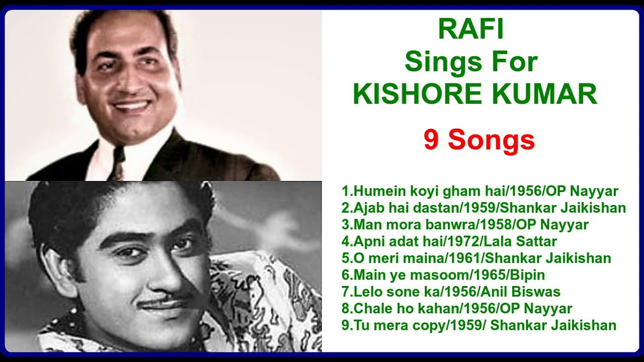 Rafi Sings for Kishore | All 09 Songs | Mohammad Rafi Kishore Kumar ...
