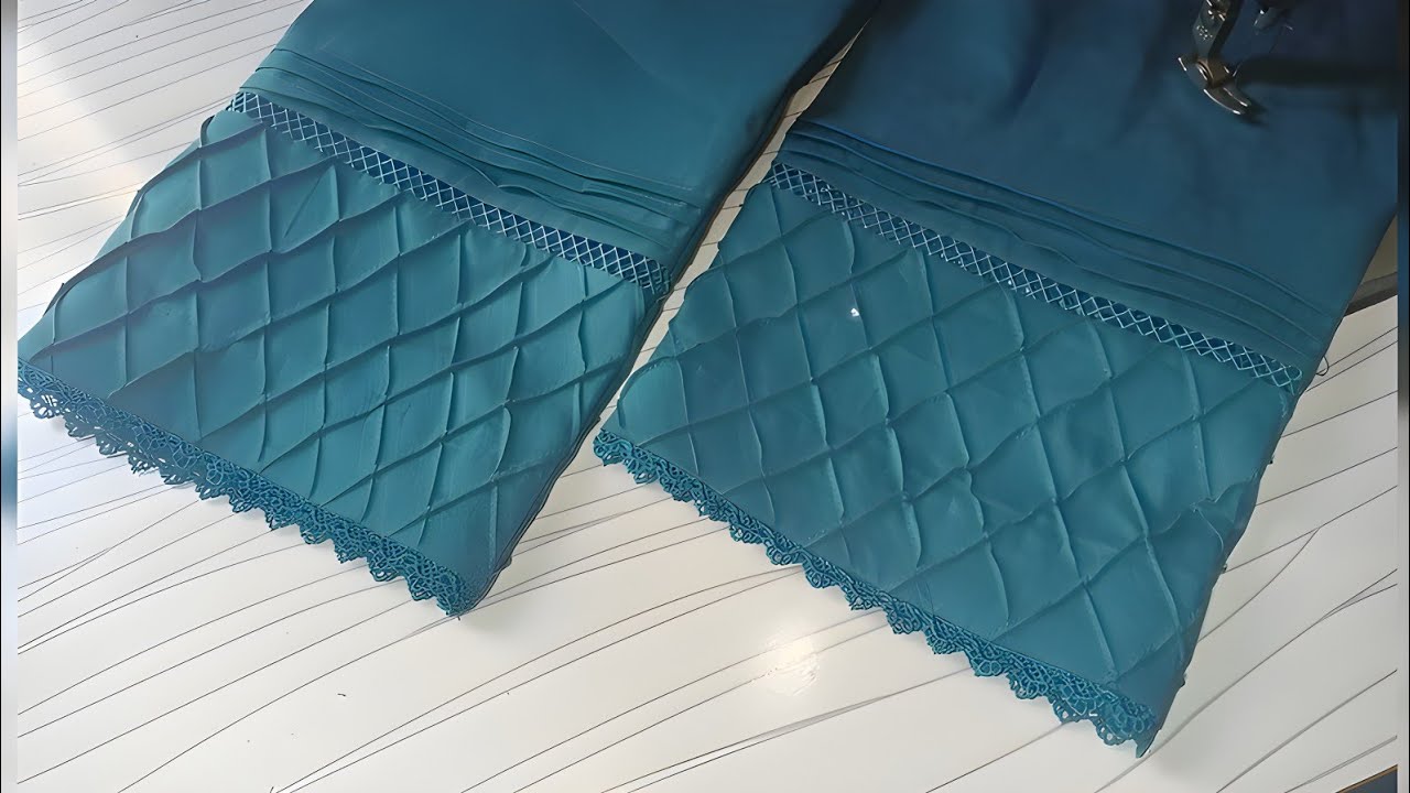 Beautiful pooncha design tutorial video|| trouser sleeves# ...