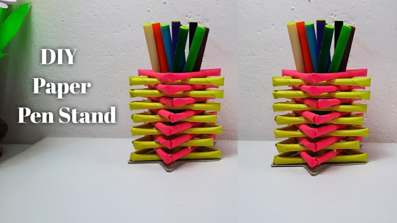 Easy Paper Pen Stand Making | DIY Paper Stand Craft Ideas || SUNIL ...