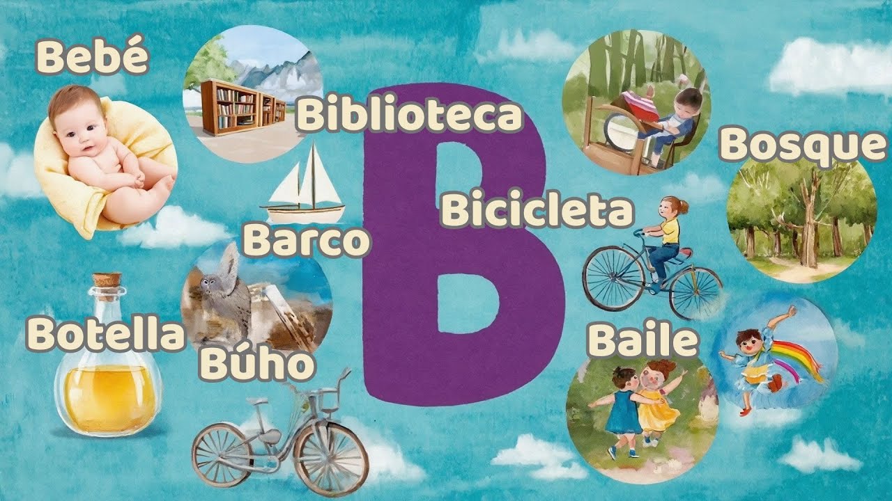¡Aprende la Letra B! | 8 Palabras con B en una Canción Divertida para ...