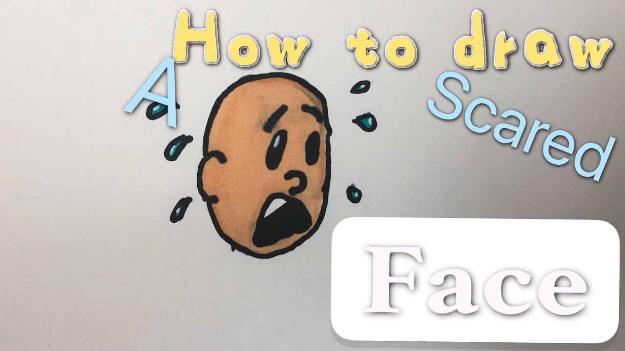 How to draw a scared face - YouTube