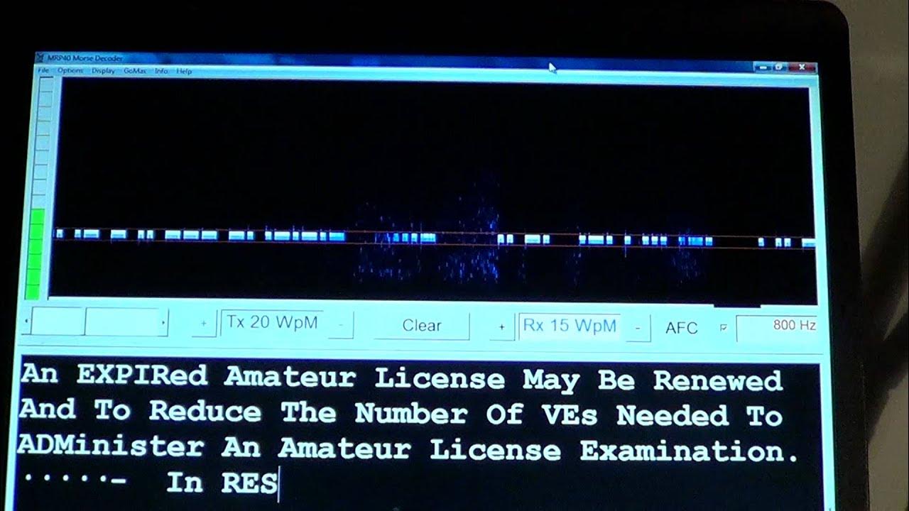MRP40 morse code decoder on W1AW CW Bulletin - YouTube
