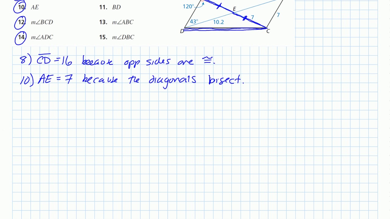 Solving Values in a Parallelogram - YouTube