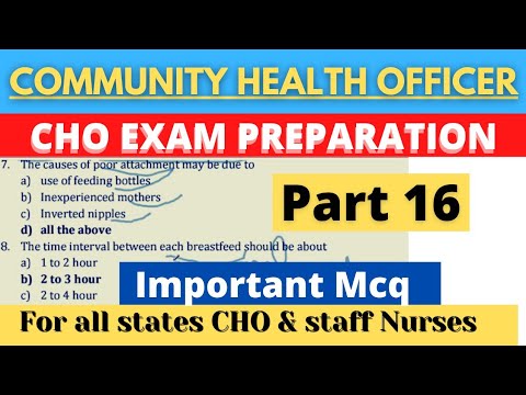 Community Health Officer ~CHO Course | CHO MCQ | CHO Preparation PART16 ...