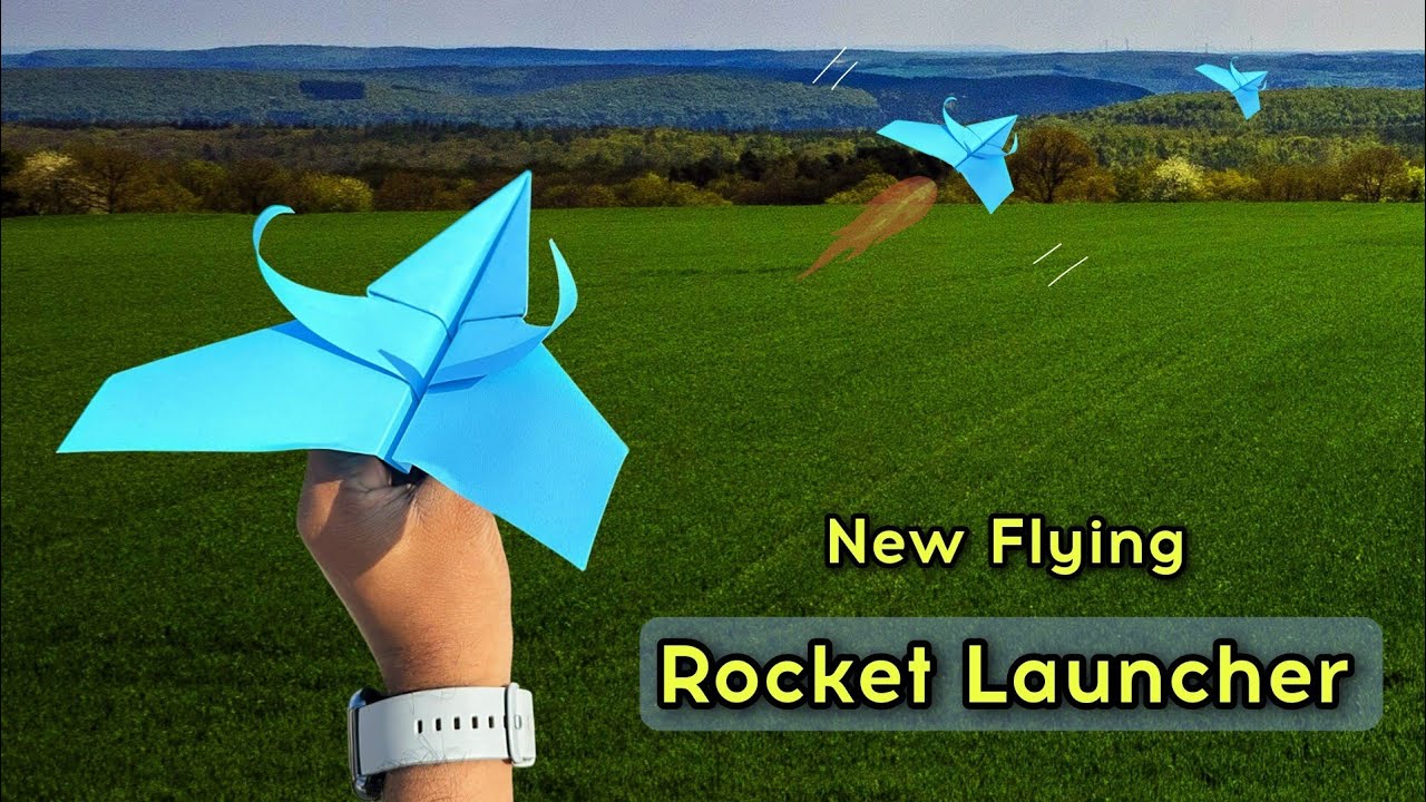 paper flying new rocket plane, paper rocket launcher, how to make a4 ...