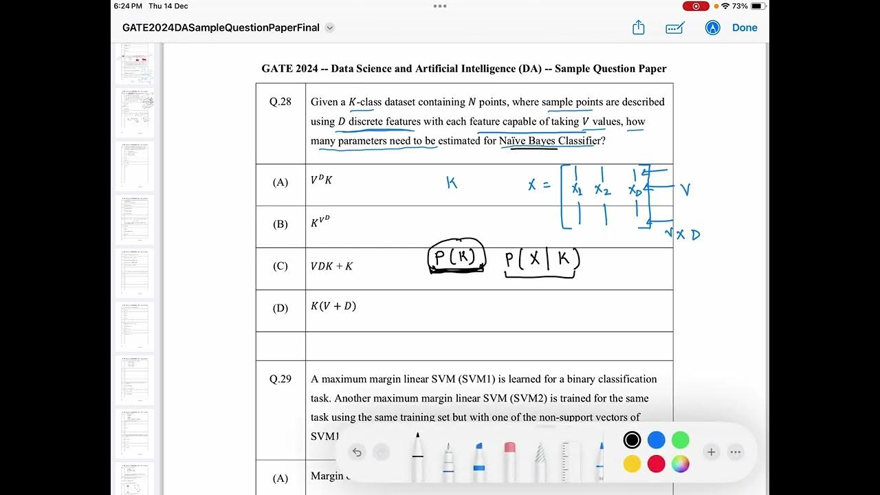 Gate data science and AI sample paper solution question No .28 # ...