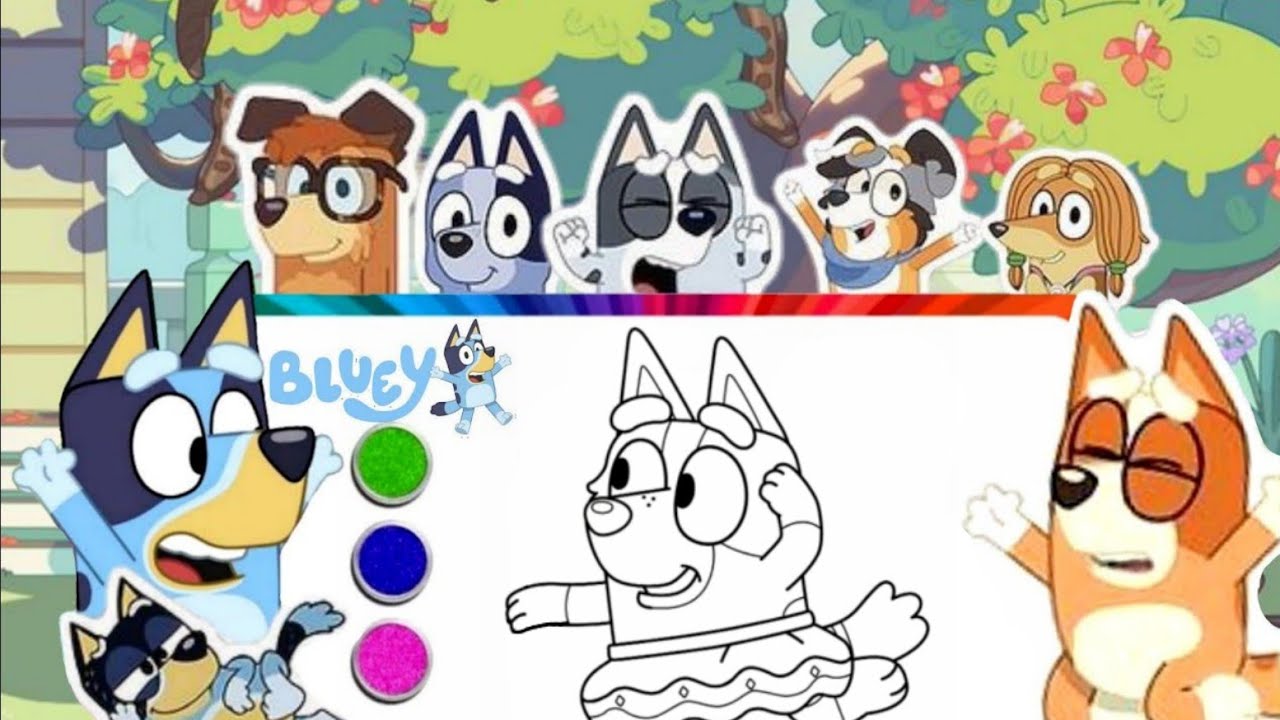 Easy Bluey Drawing Tutorial for Kids 😱 | Learn to Draw Bluey and Bingo | How to Draw Bluey ...