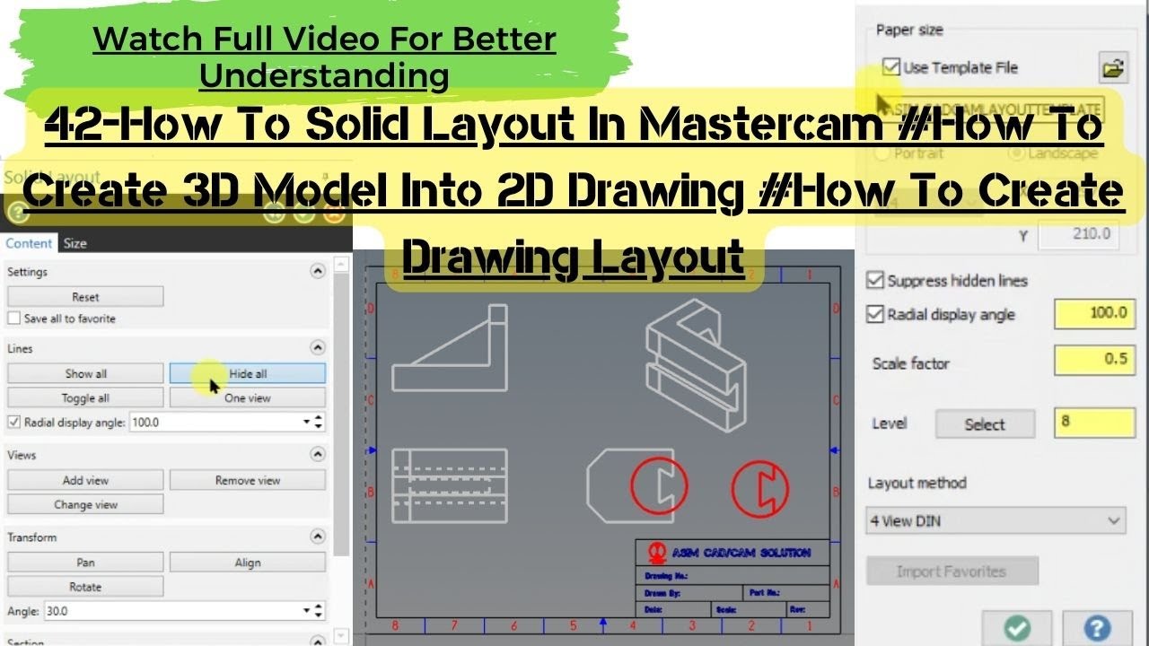 42-How To Convert 3D To 2D Drawing In Mastercam #Drawing Layout #How ...