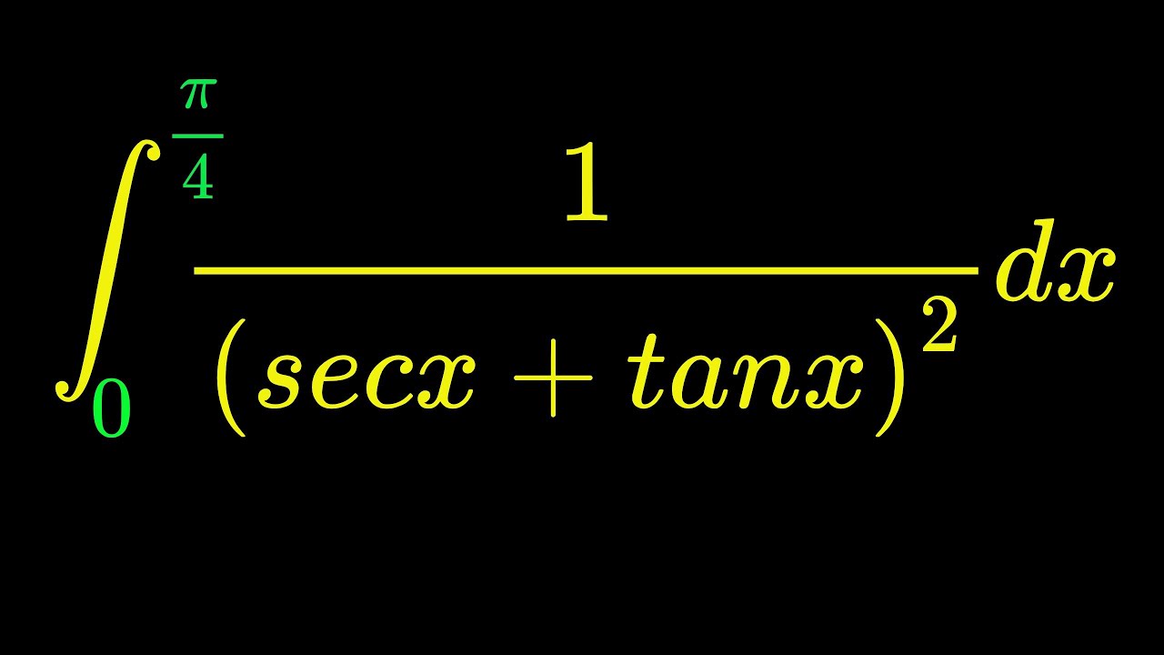 Integral of 1/(secx+tanx)^2 dx - YouTube