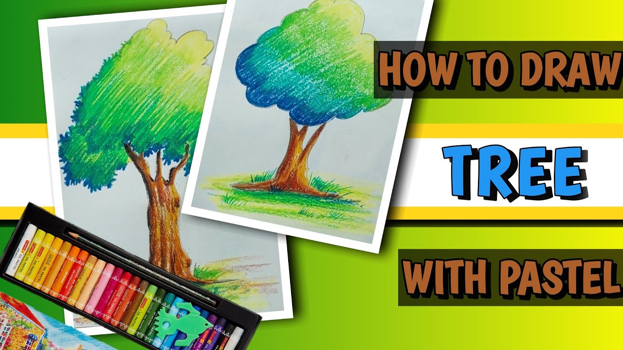 How To Draw Tree With Oil Pastel- Tree Pastel Drawing #Tree # ...