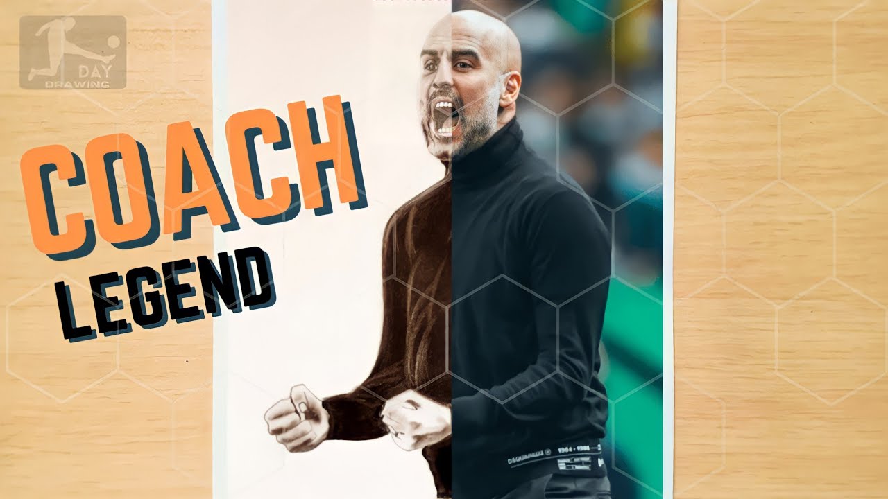Drawing Pep Guardiola in Manchester city 2022 || photorealistic design ...