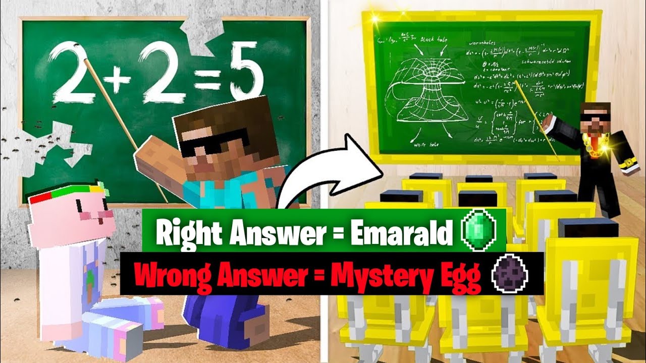 Answer Right = Get Emeralds! | Sell it and get Random Eggs Minecraft 😂‼ ...