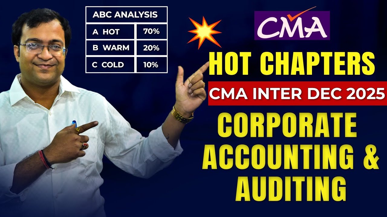 CMA Inter Corporate Accounting 🔥 ABC Analysis 2025 | Most Important ...