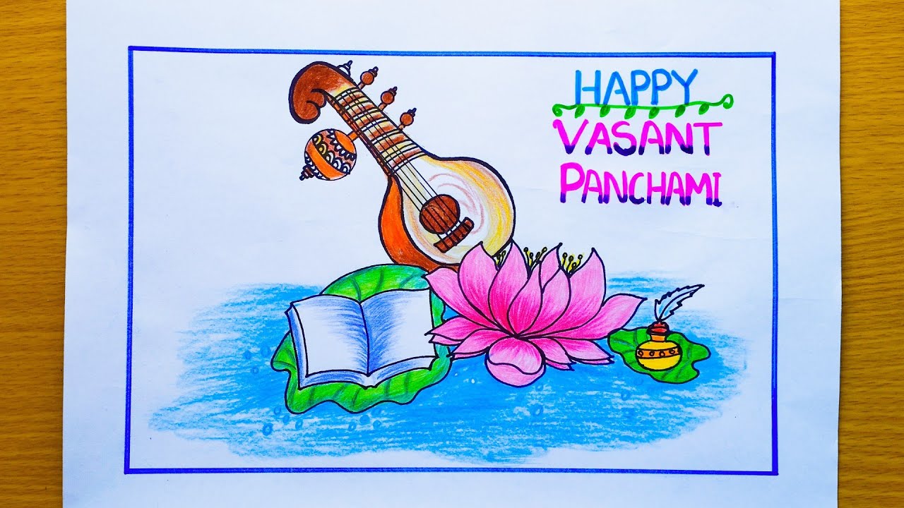 Vasant Panchami Drawing/Happy Basant Panchami Poster/Easy Basant ...