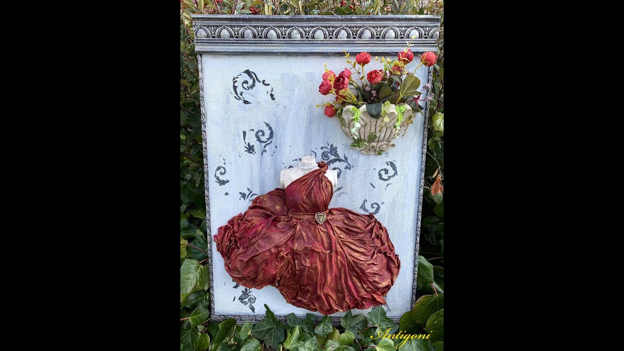 DIY Mixed Media panel - ΠΑΝΕΛ ΜΕ ΜΕΙΚΤΕΣ ΤΕΧΝΙΚΕΣ ΚΑΙ ΜΠΟΥΣΤΟ ΜΕ ...