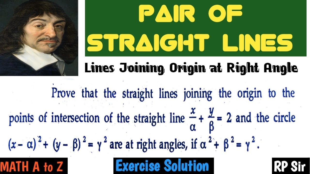 Straight lines joining the origin to the points of intersection of the ...