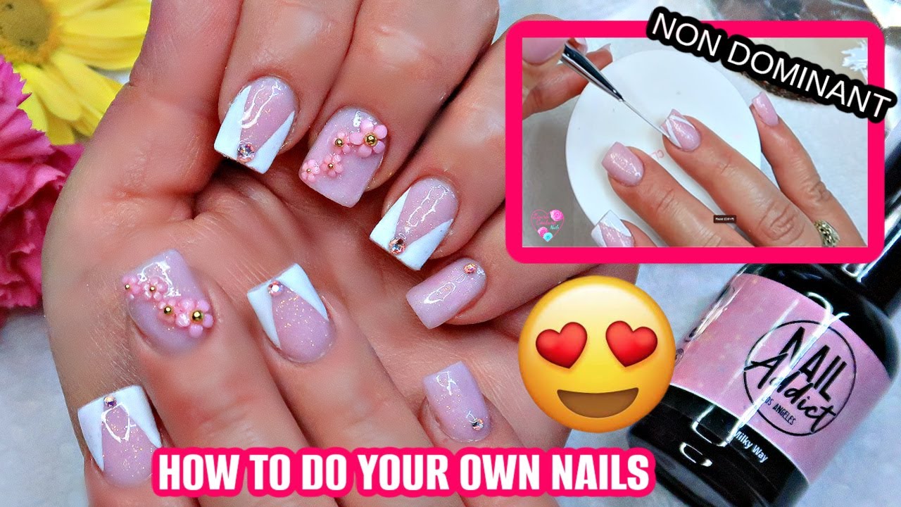 How to do your own nails (with non dominant hand) - YouTube