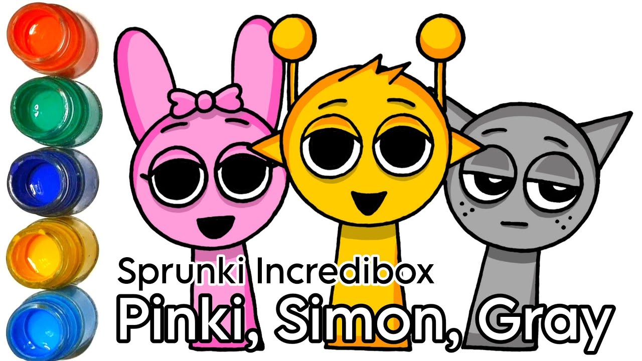 How to Draw Pinki, Simon and Gray Sprunki Incredibox - YouTube