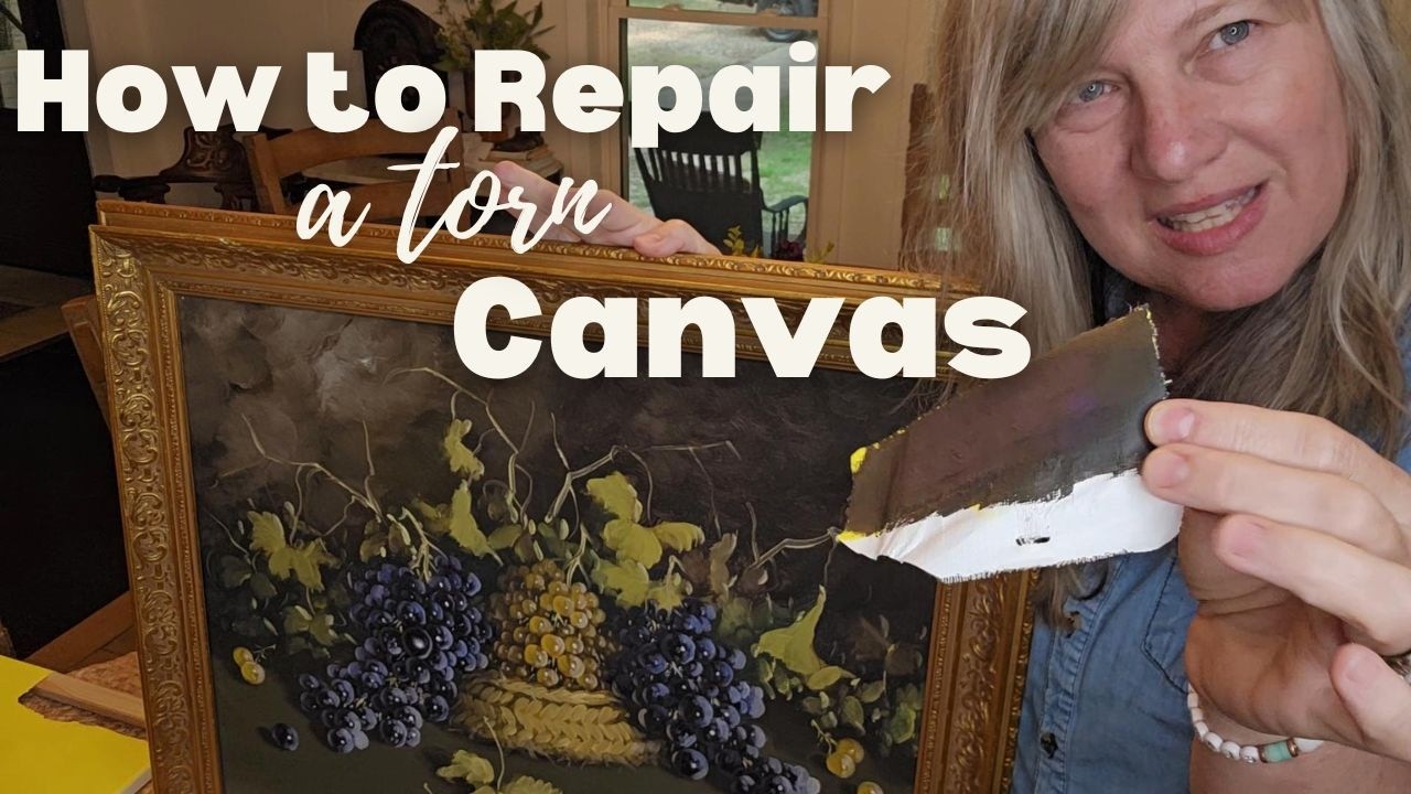 How to Repair a Torn Canvas Painting | How Much is this Vintage ...