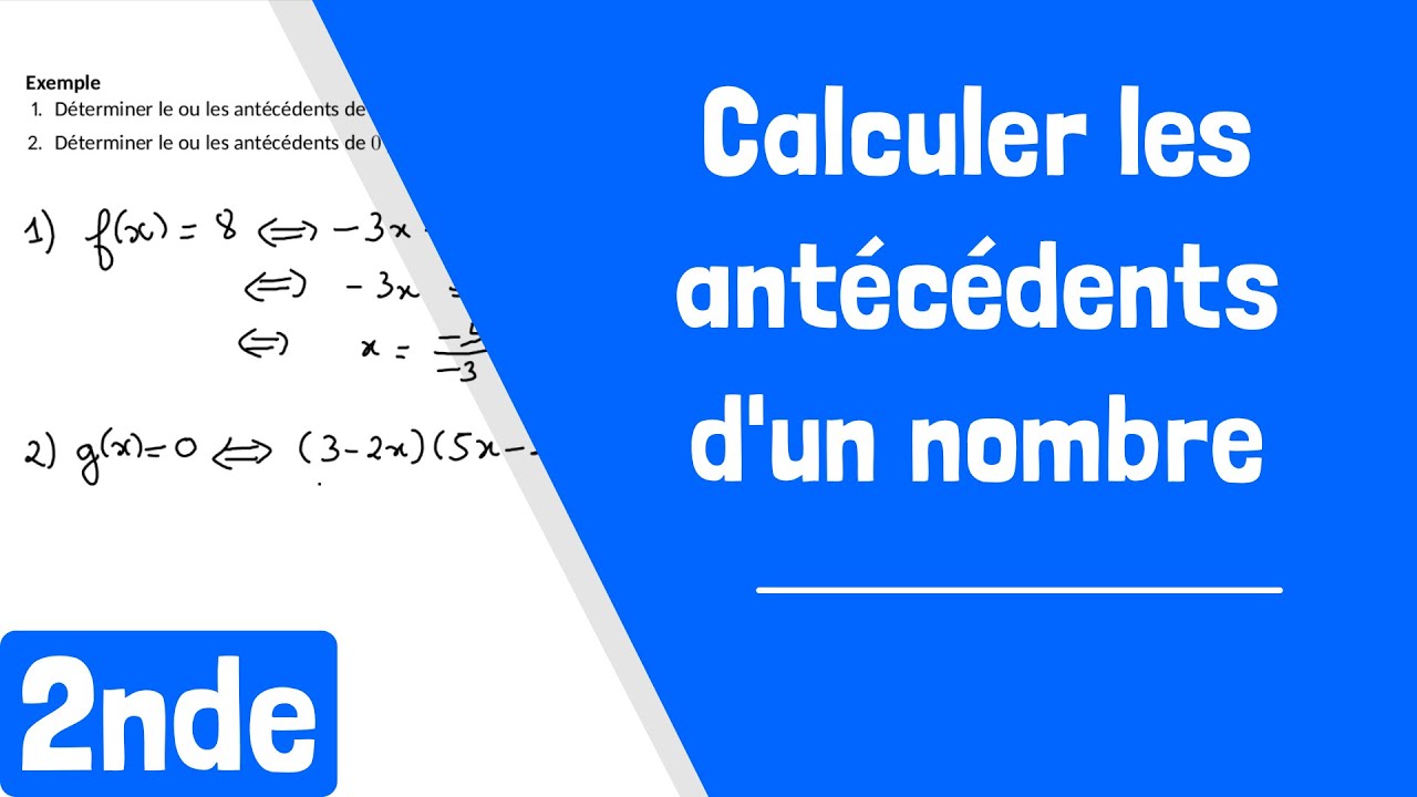 Comment calculer un antécédent par une fonction ? - YouTube