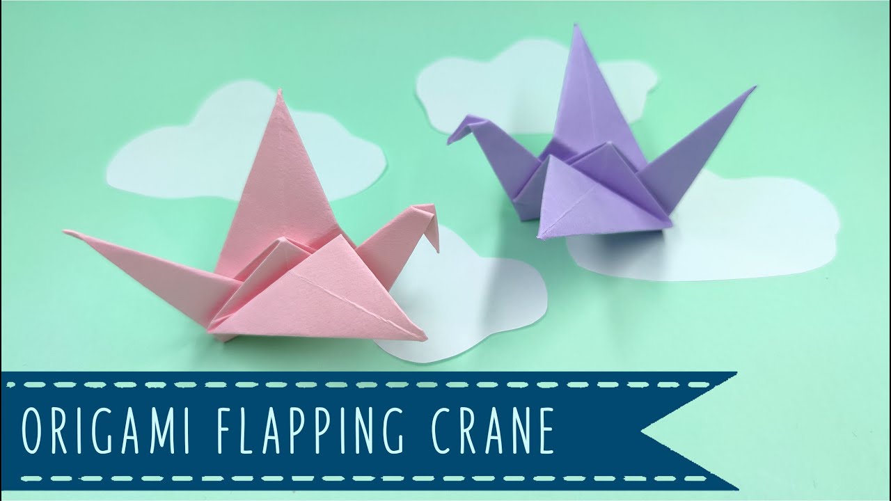 Easy Origami Flapping Crane - YouTube