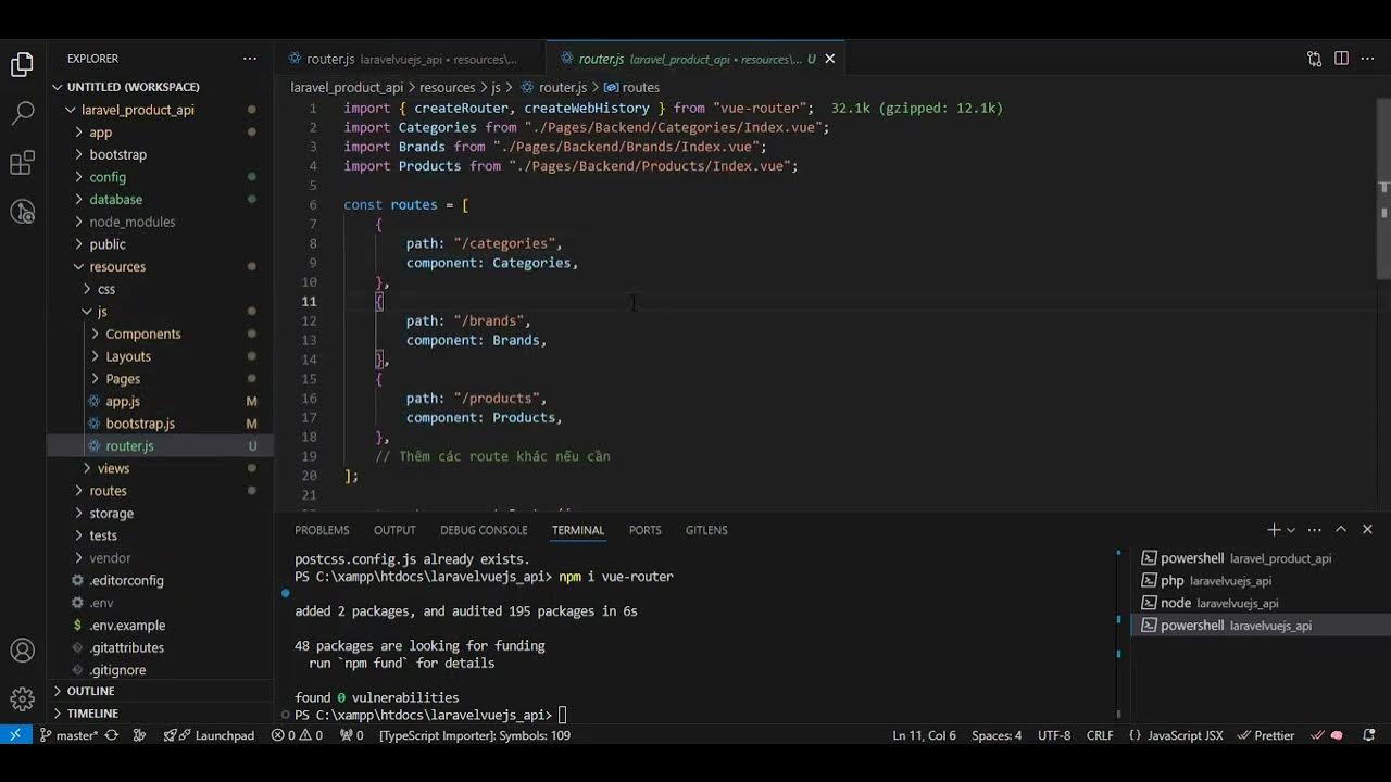 Bài 7: Cài đặt Tailwind ,Vue Router | Laravel API + Vuejs Frontend - YouTube