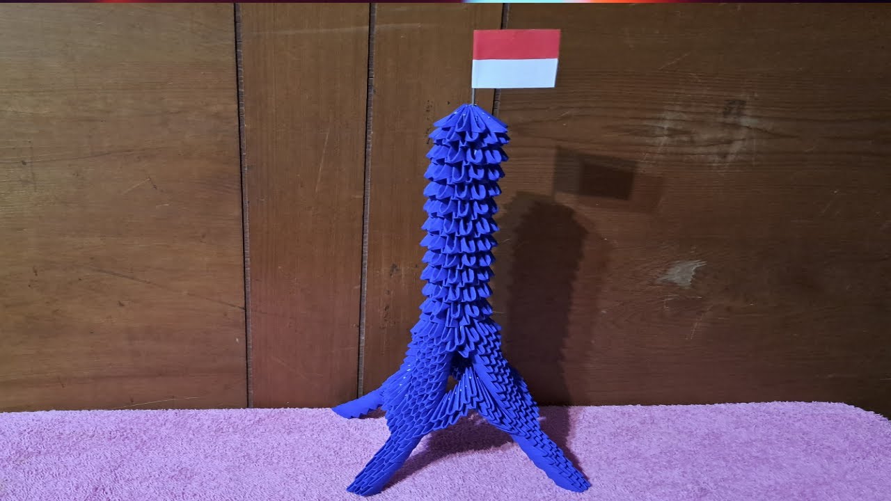 Tutorial Origami 3D Menara eiffel,3D Origami Miniatur eiffel Tower ...
