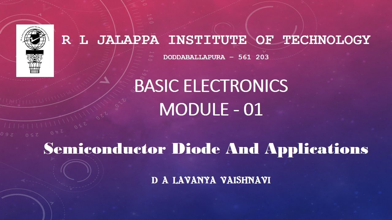 M1-S3, Diode Characteristics & Diode models. Basic Electronics VTU ...