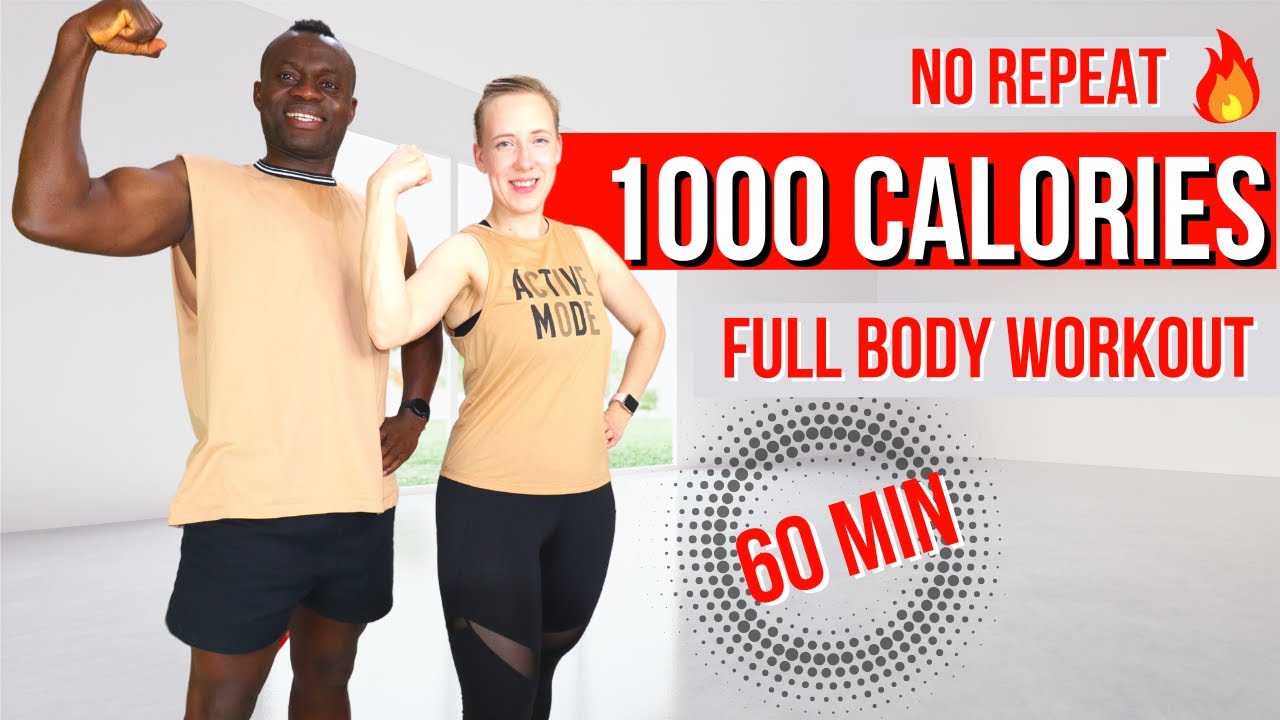 FAT BURNING 1000 CALORIE WORKOUT at Home | 1 Hour Full Body Cardio HIIT ...
