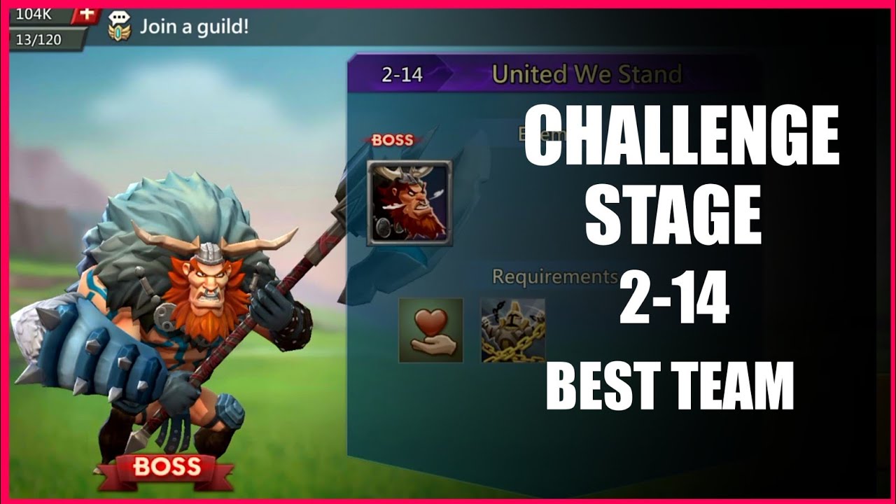 Lords mobile Challenge Stage 2-14 F2p best team, dream gamer lords ...