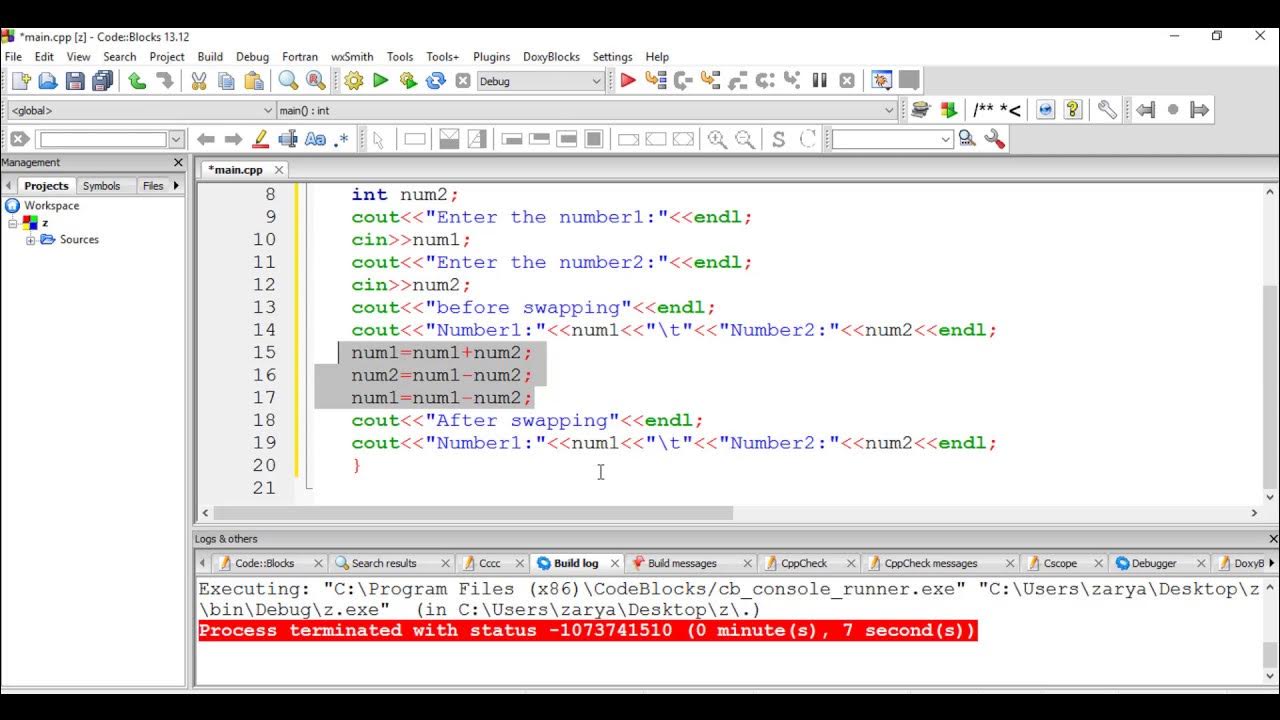 Swapping Two Numbers Without Using Third Variable in C - YouTube