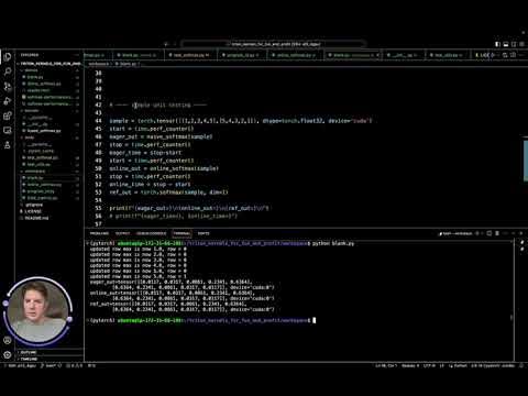 Coding Online Softmax in PyTorch - a faster Softmax via reduced memory access - YouTube