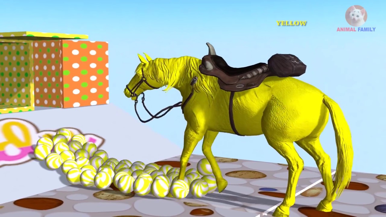 Learn Colors with Animals Eating Candies Funny Cartoons Rhymes for ...