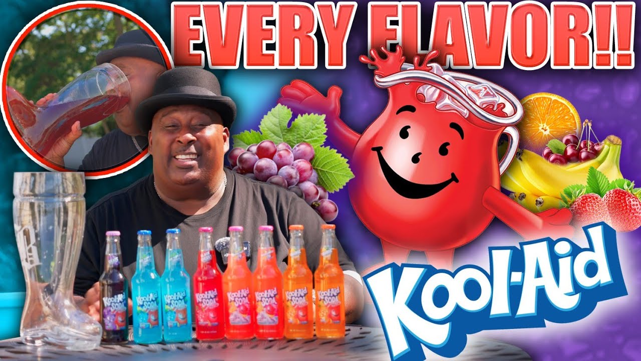 Every Kool-Aid Soda Flavor Mixed & Chugged Out A Huge Glass Boot! - YouTube