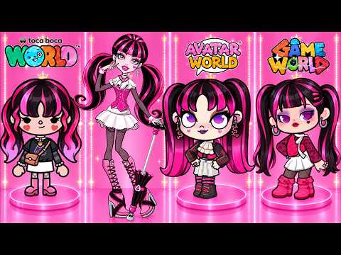 😱💄MONSTER HIGH 🩷DRACULAURA🩷🧛🏻 in 4 GAMES?😱Avatar World, TocaBoca, Game World & AHA 🌍Which is better?