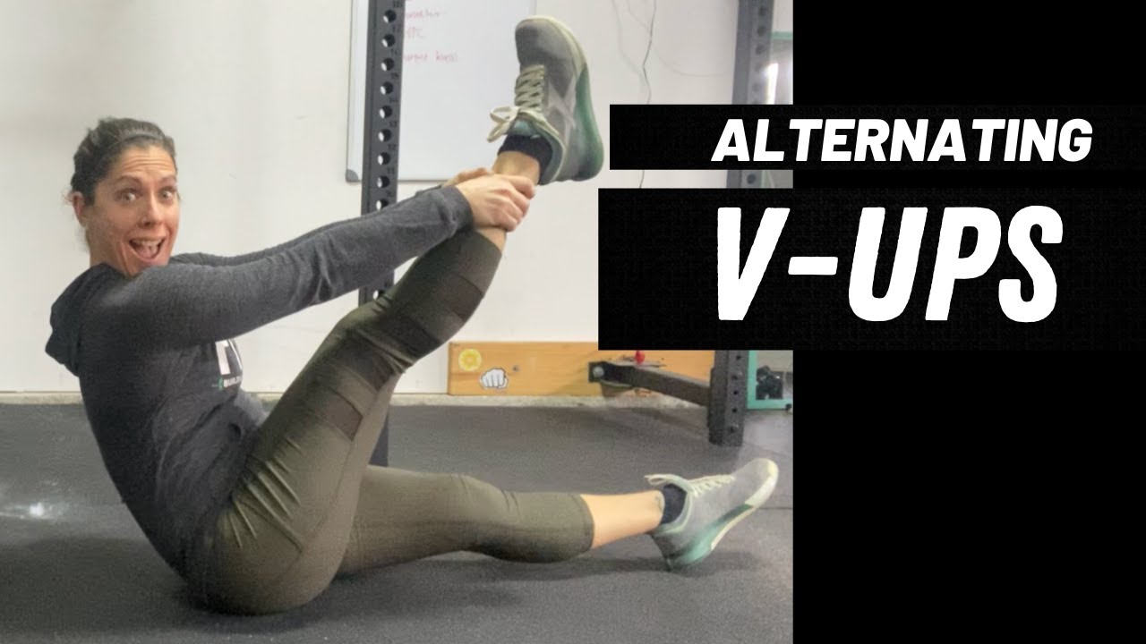 How to do SINGLE LEG ALTERNATING V UPS for strong ABS and CORE - YouTube