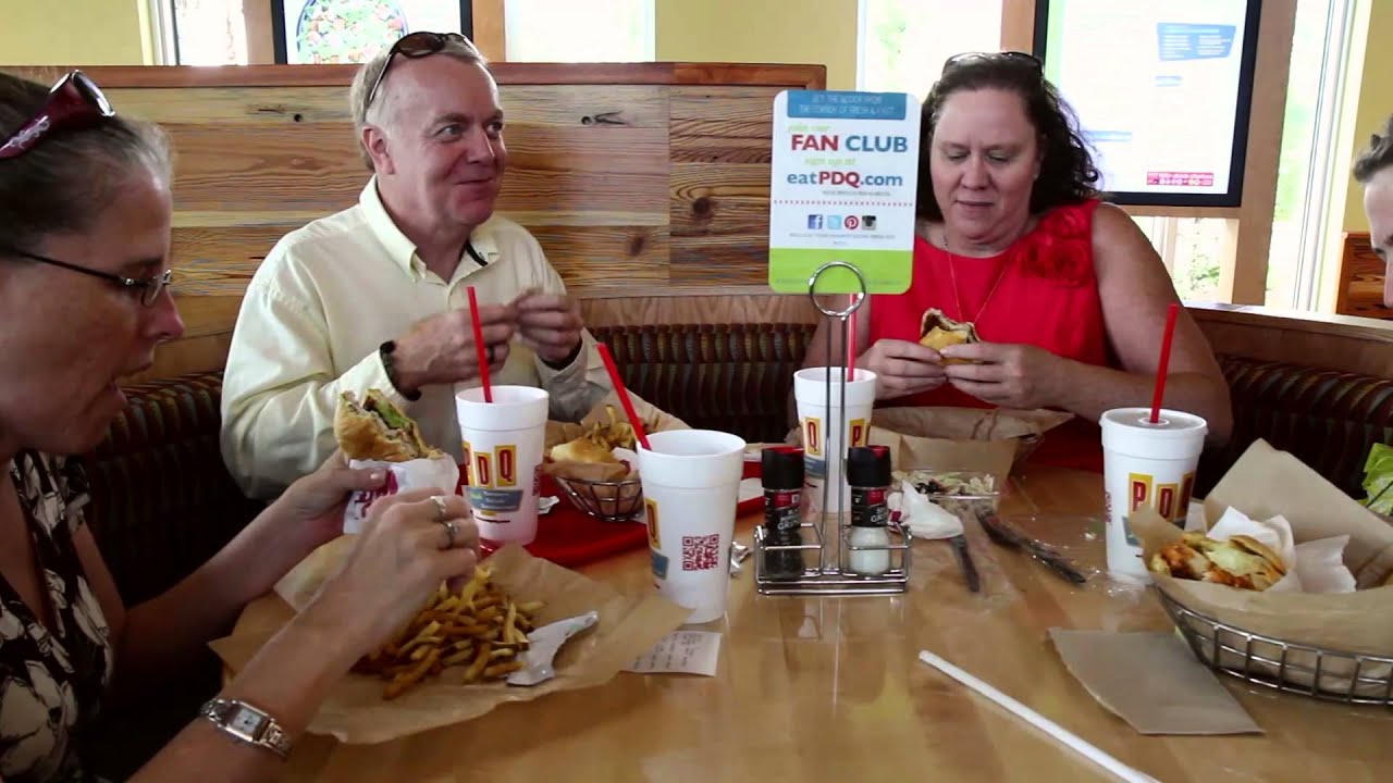 At PDQ - Moms eat for free on Mother's Day - YouTube