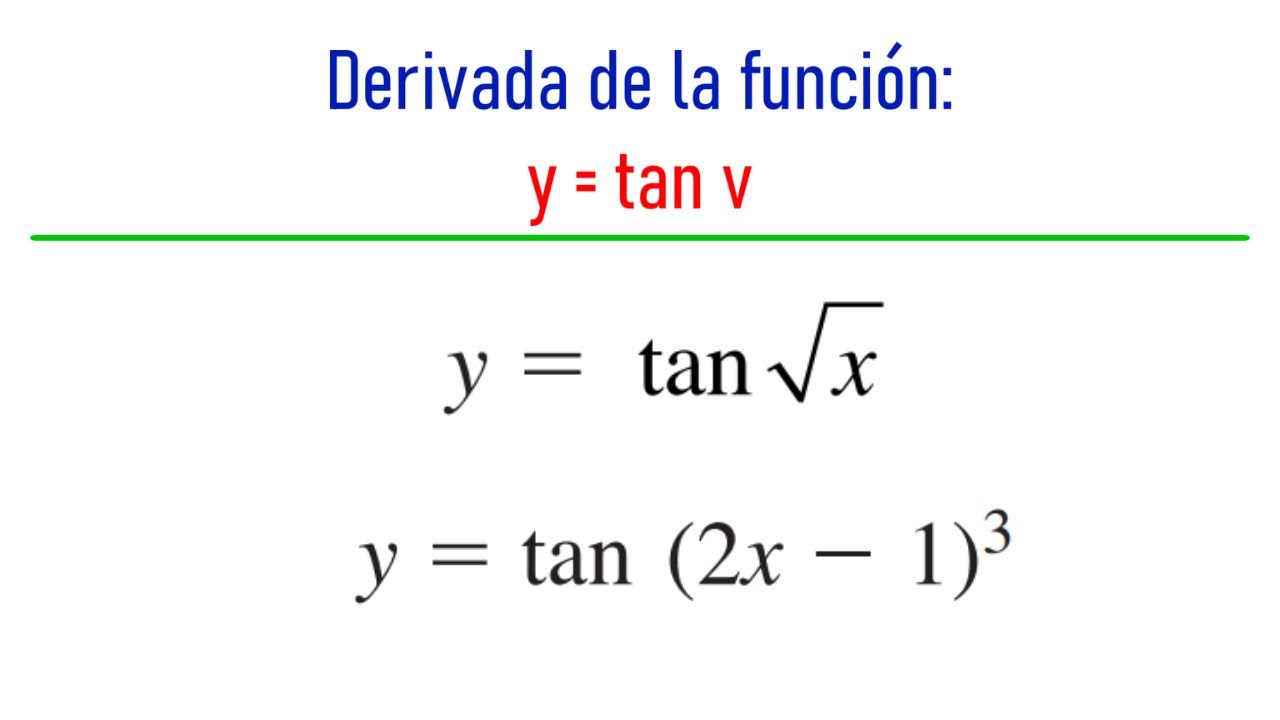 Ejercicio 2. Derivada de la función y=tan v - YouTube