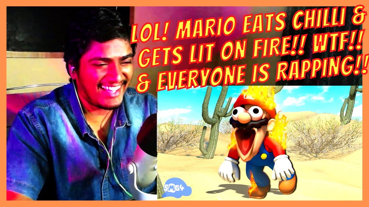 SMG4: MARIO GETS LIT REACTION!!! - MARIO EATS CHILLI & GETS LIT ON FIRE ...