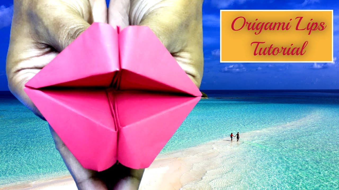 Origami Lips Tutorial || Homemade Origami Lips Pop up Easy 👄 - YouTube